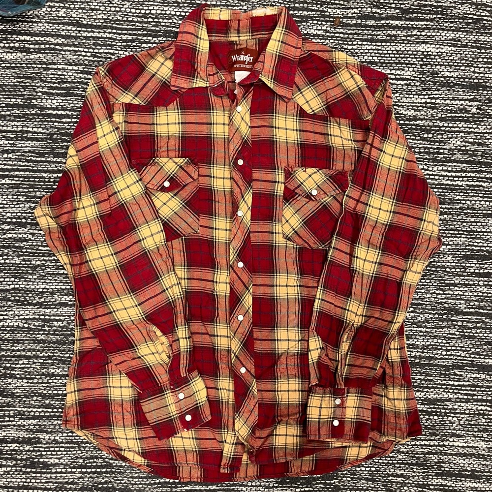 Vintage Wrangler Mens Flannel Shirt - Gem